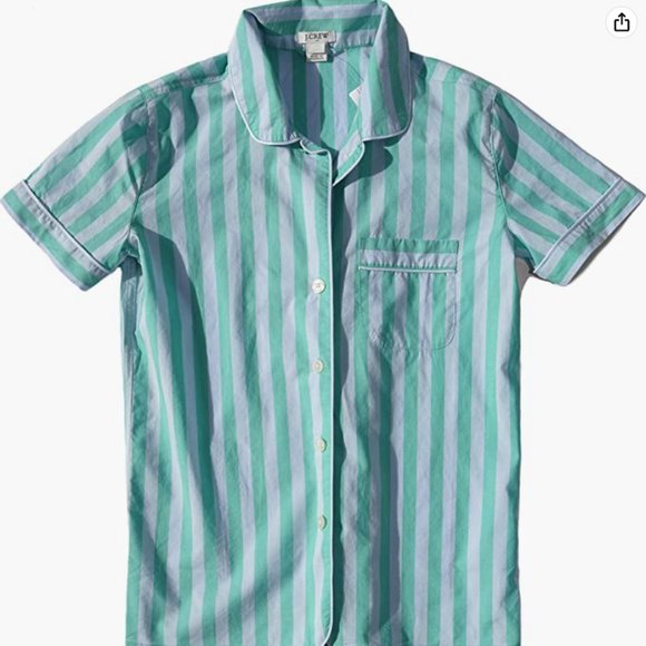 J. Crew | Intimates & Sleepwear | J Crew Green Stripe Pajama Top S ...